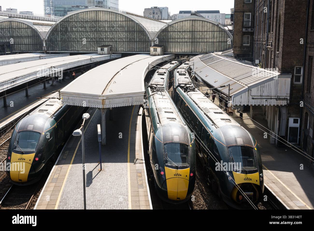 High Speed Trains waiting to depart at Paddington Station, London ...