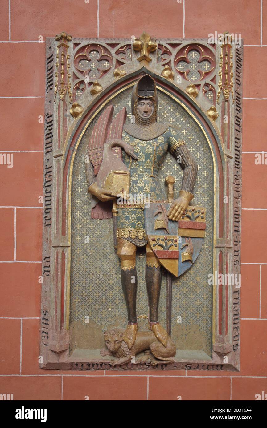 Gothic tomb slab of medieval knight and burgrave Rudolf von ...