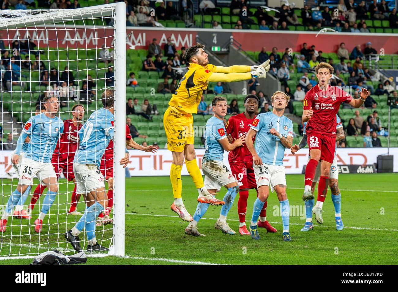 Melbourne, Australia. 26th Apr, 2025. Melbourne City's goalkeeper ...