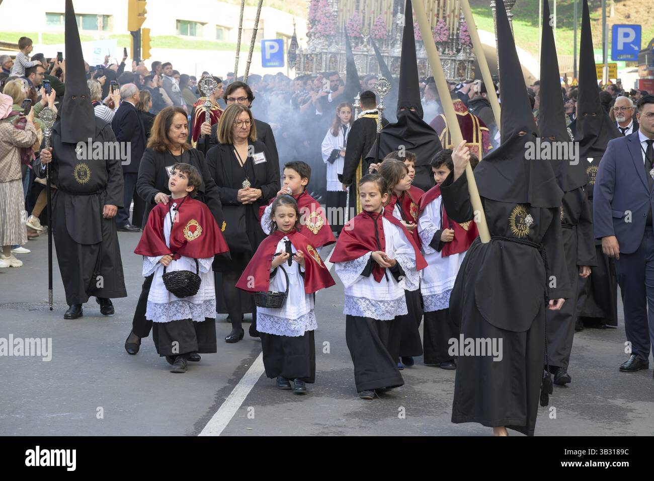 Good Friday procession, altar boys and busboys, these are Nazarenes ...