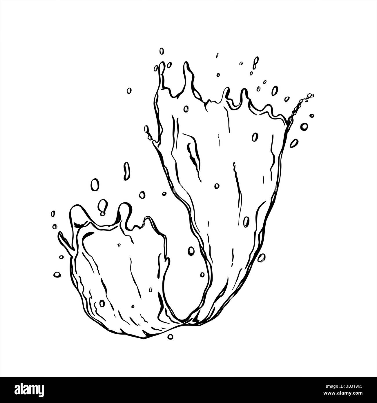 Black and white ocean wave drawing Stock Vector Images - Alamy