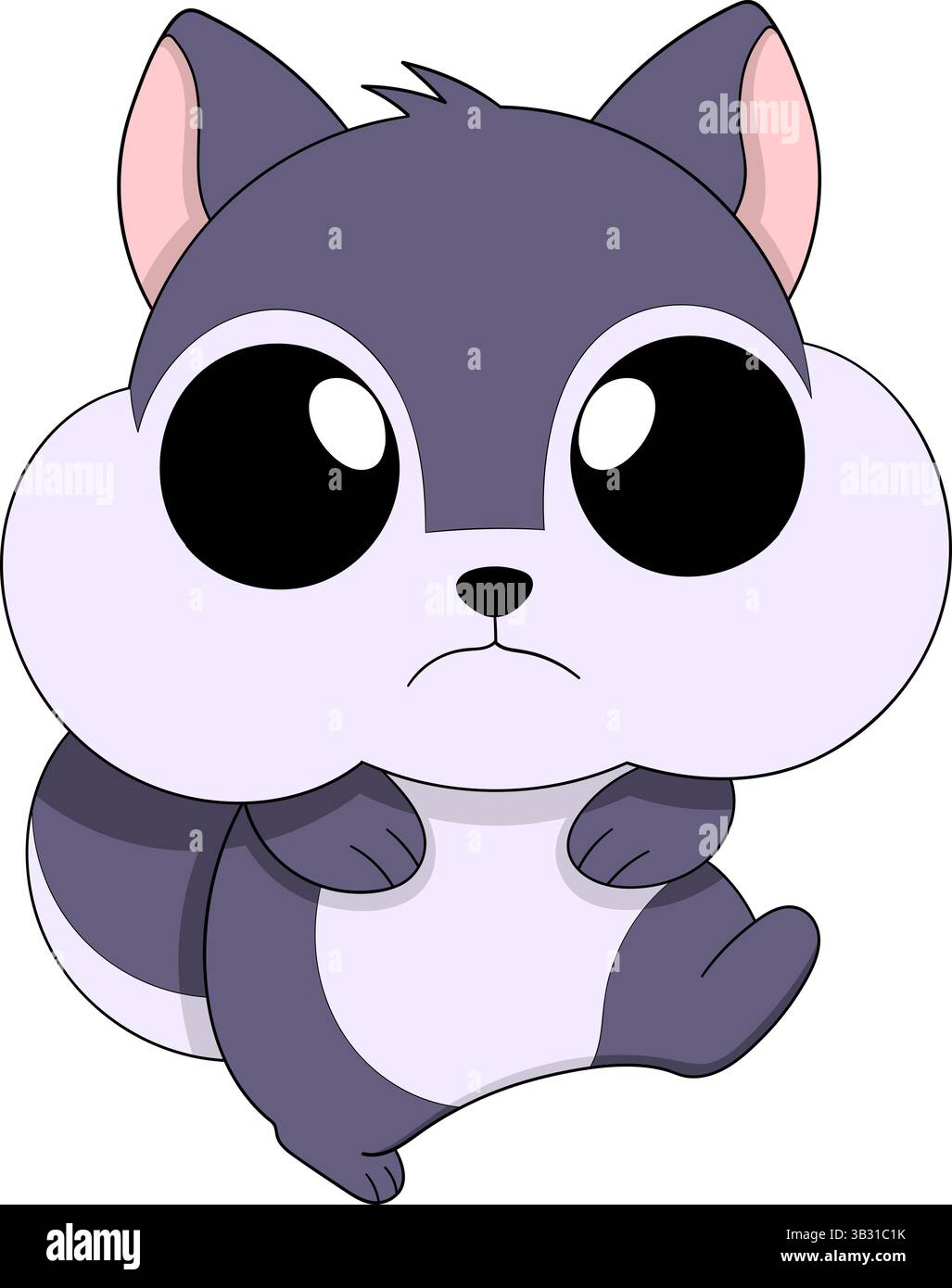Adorable cartoon squirrel character with oversized eyes and a sad ...