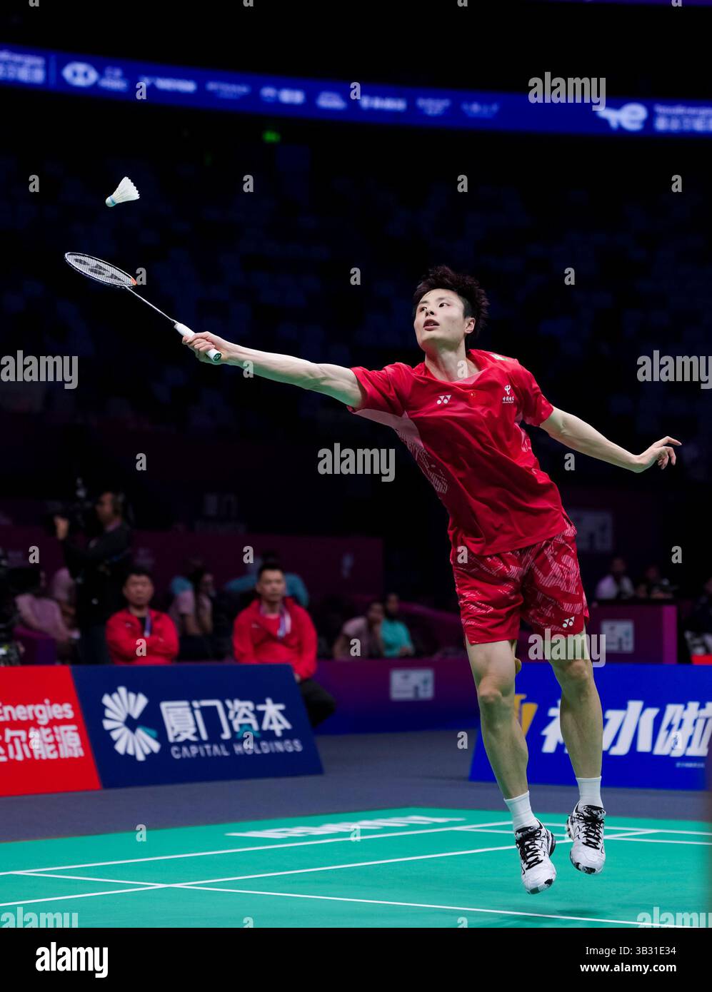 Xiamen, China's Fujian Province. 28th Apr, 2025. Shi Yuqi of China ...