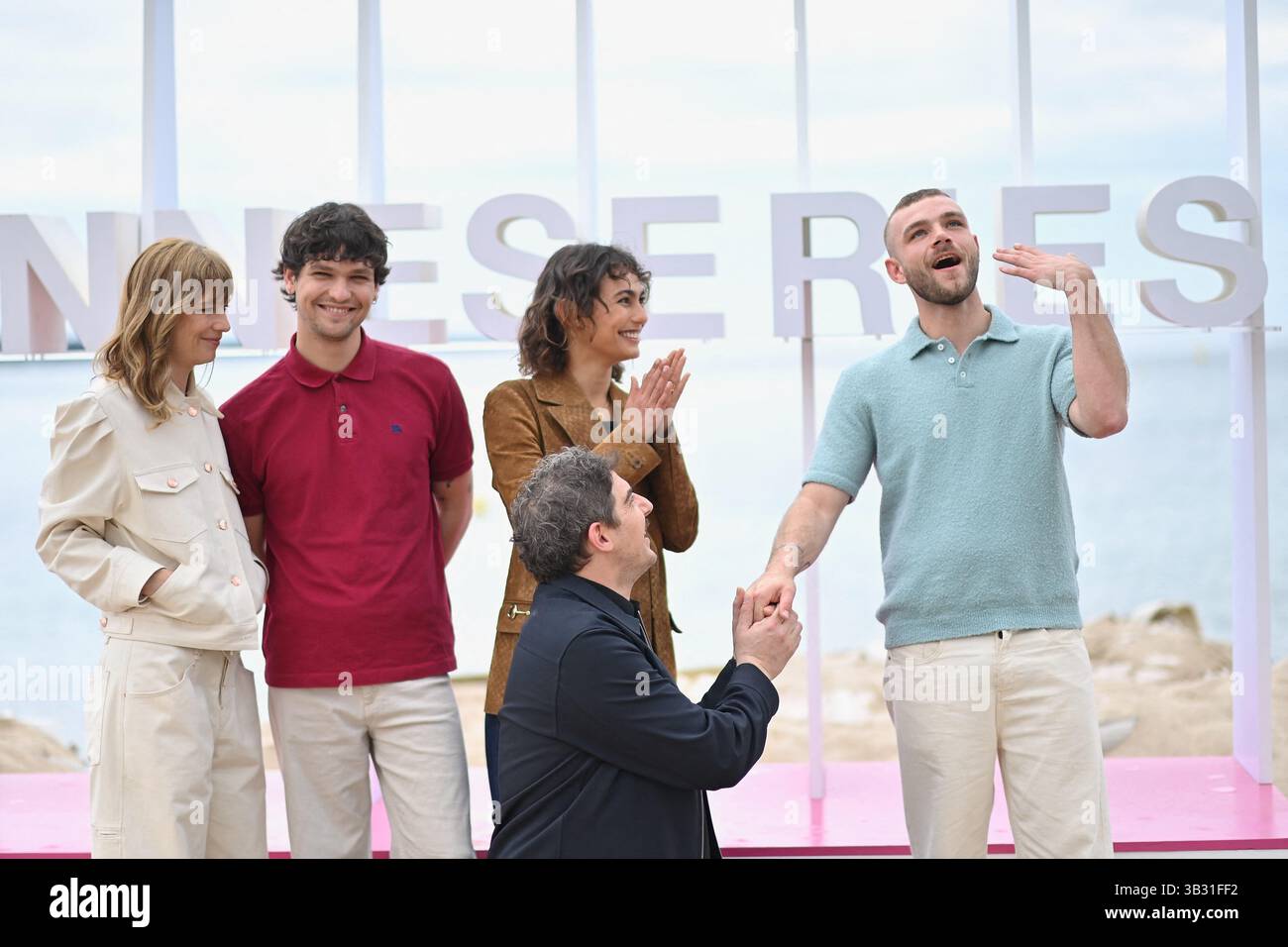 Cannes, France. 28th Apr, 2025. Damien Bonnard, Celine Sallette, Pablo ...
