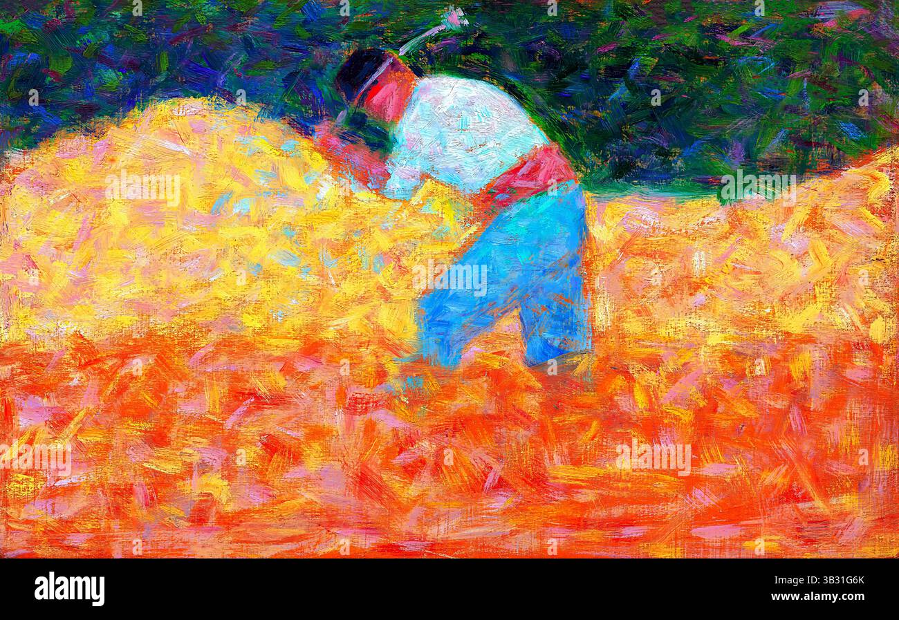 Georges Seurat's early work "The Stone Breaker" (ca. 1882), depicting ...