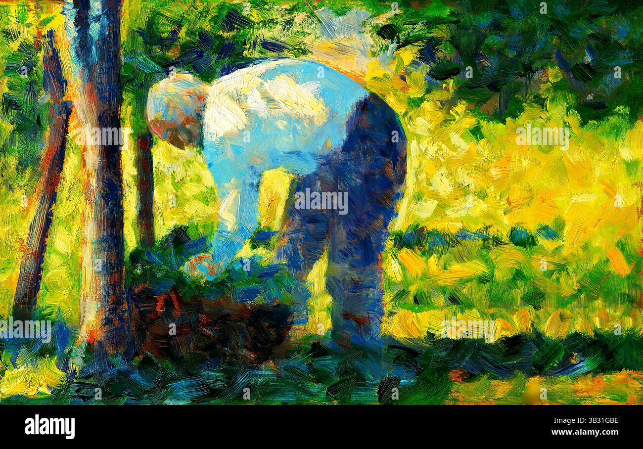 Early painting "The Gardener" by Georges Seurat (ca. 1882-1883 ...