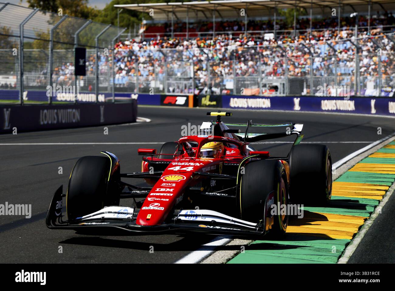 MELBOURNE, AUSTRALIA - MARCH 14: Lewis Hamilton of Great Britain drives ...