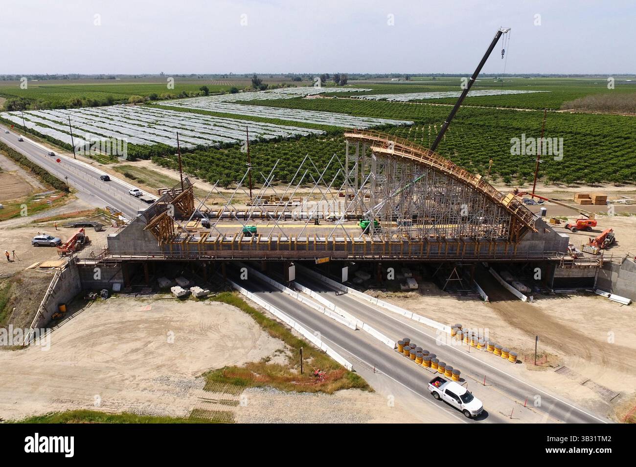 The Tied Arch Bridge construction site, which will take high-speed ...
