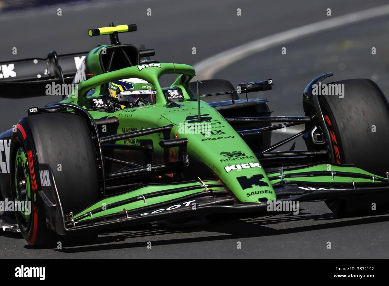 MELBOURNE, AUSTRALIA - MARCH 14: Gabriel Bortoleto of Brazil drives the ...