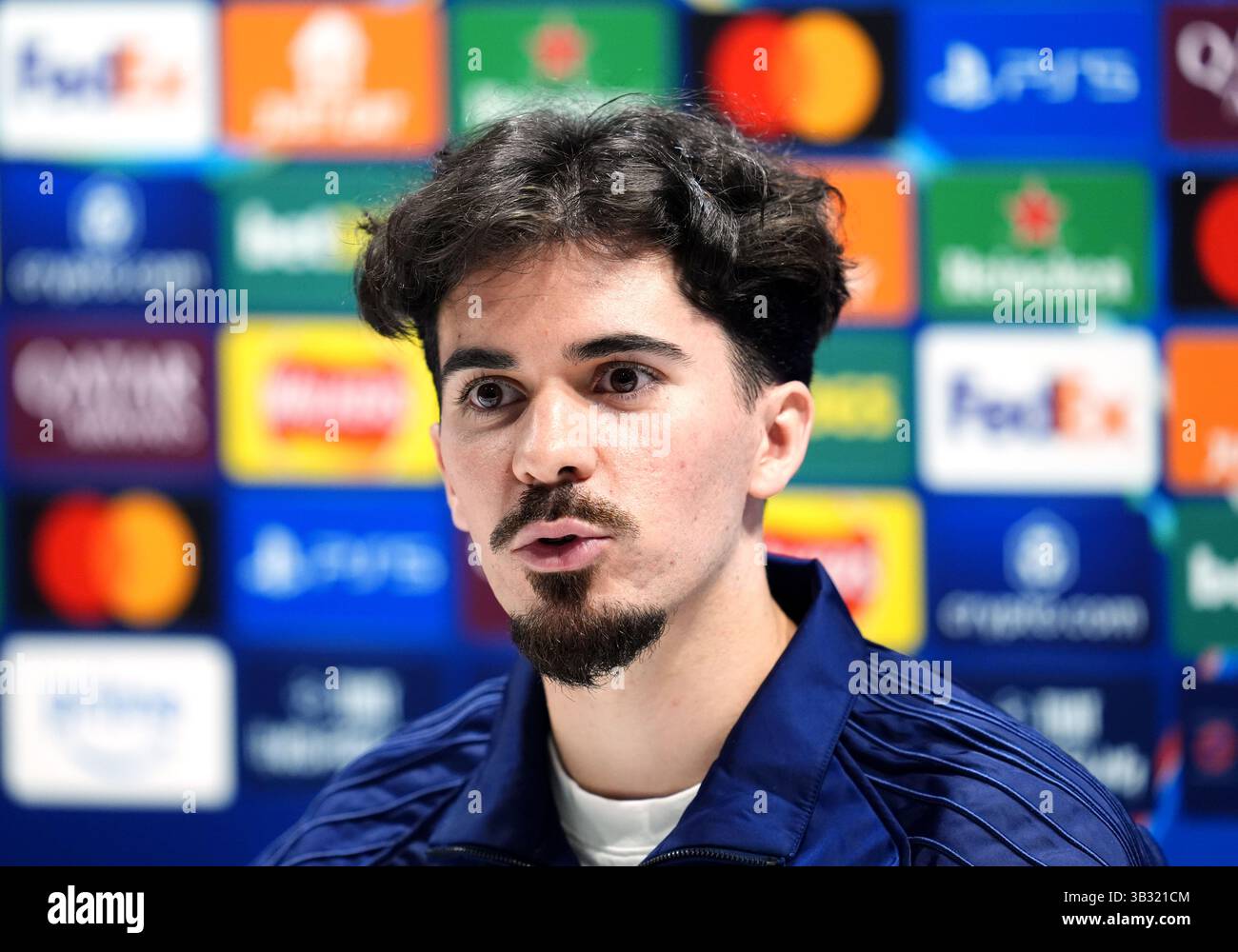 Paris Saint-Germain's Vitinha during a press conference at Emirates ...