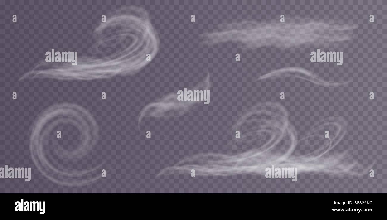Stylized winter cloud and wind elements, ideal for bringing to life ...