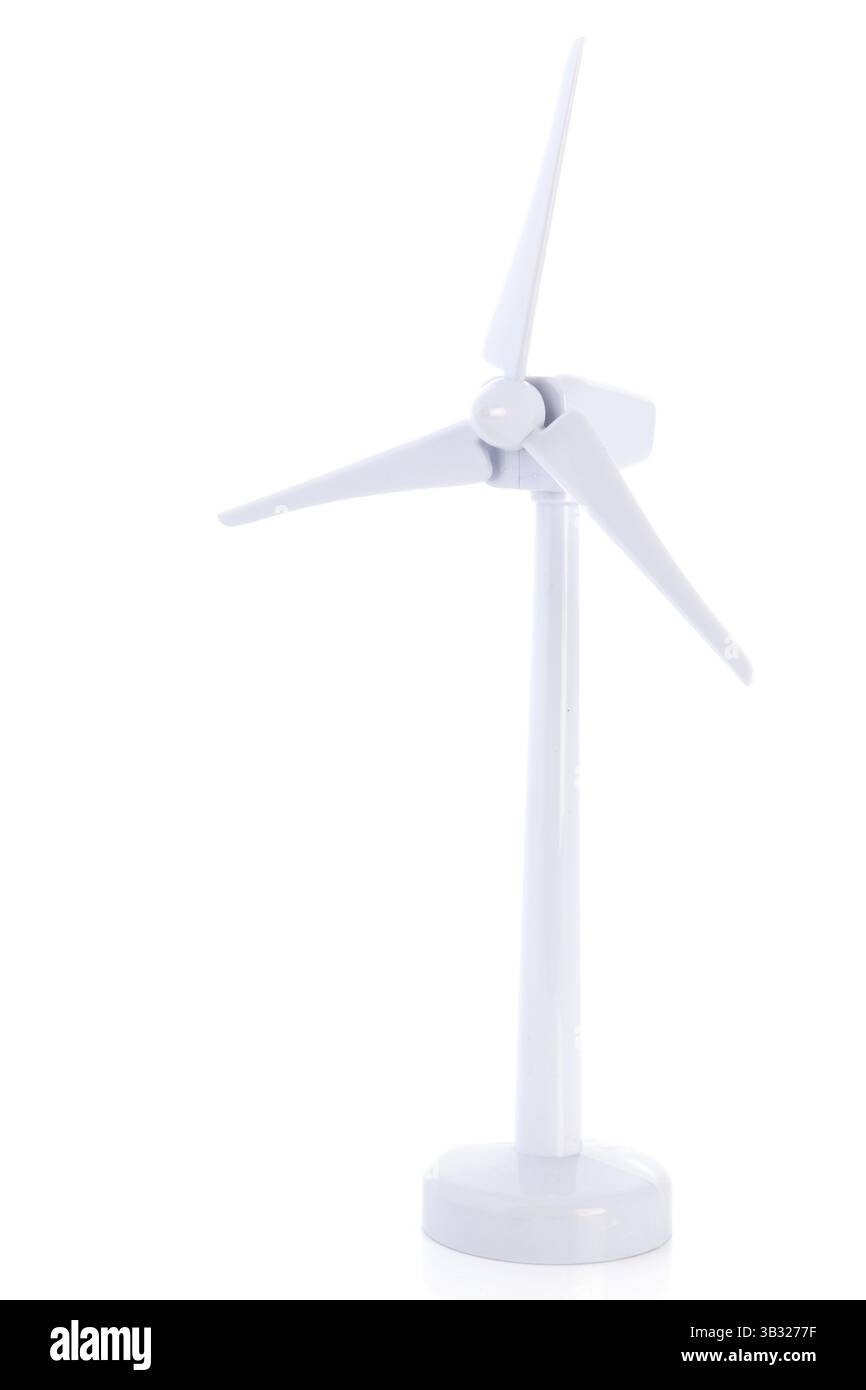 White wind turbine isolated over white background Stock Photo - Alamy