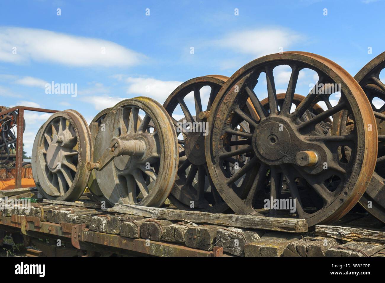 Old rusty wheels from steam locomotive Stock Photo - Alamy