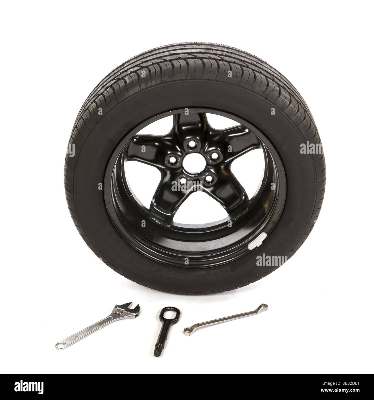 Car wheel isolated over white background Stock Photo - Alamy