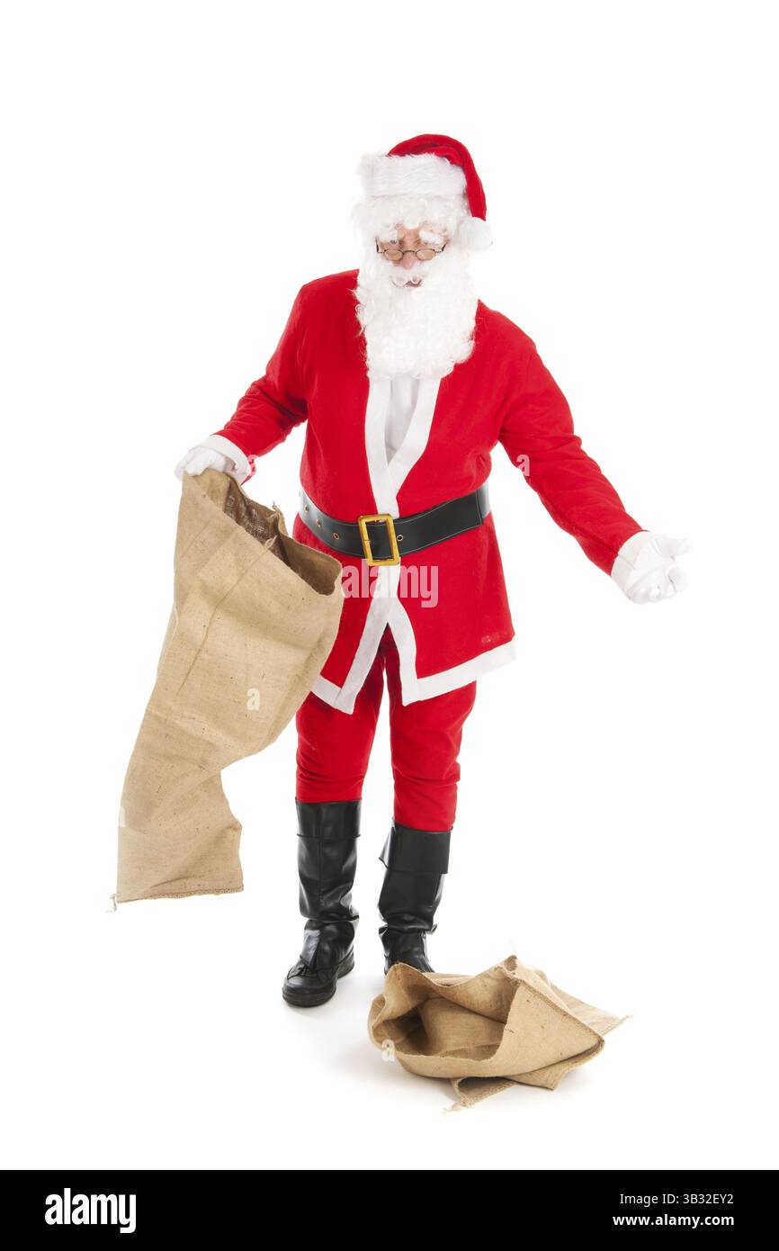 Santa in recession time with empty bags Stock Photo - Alamy
