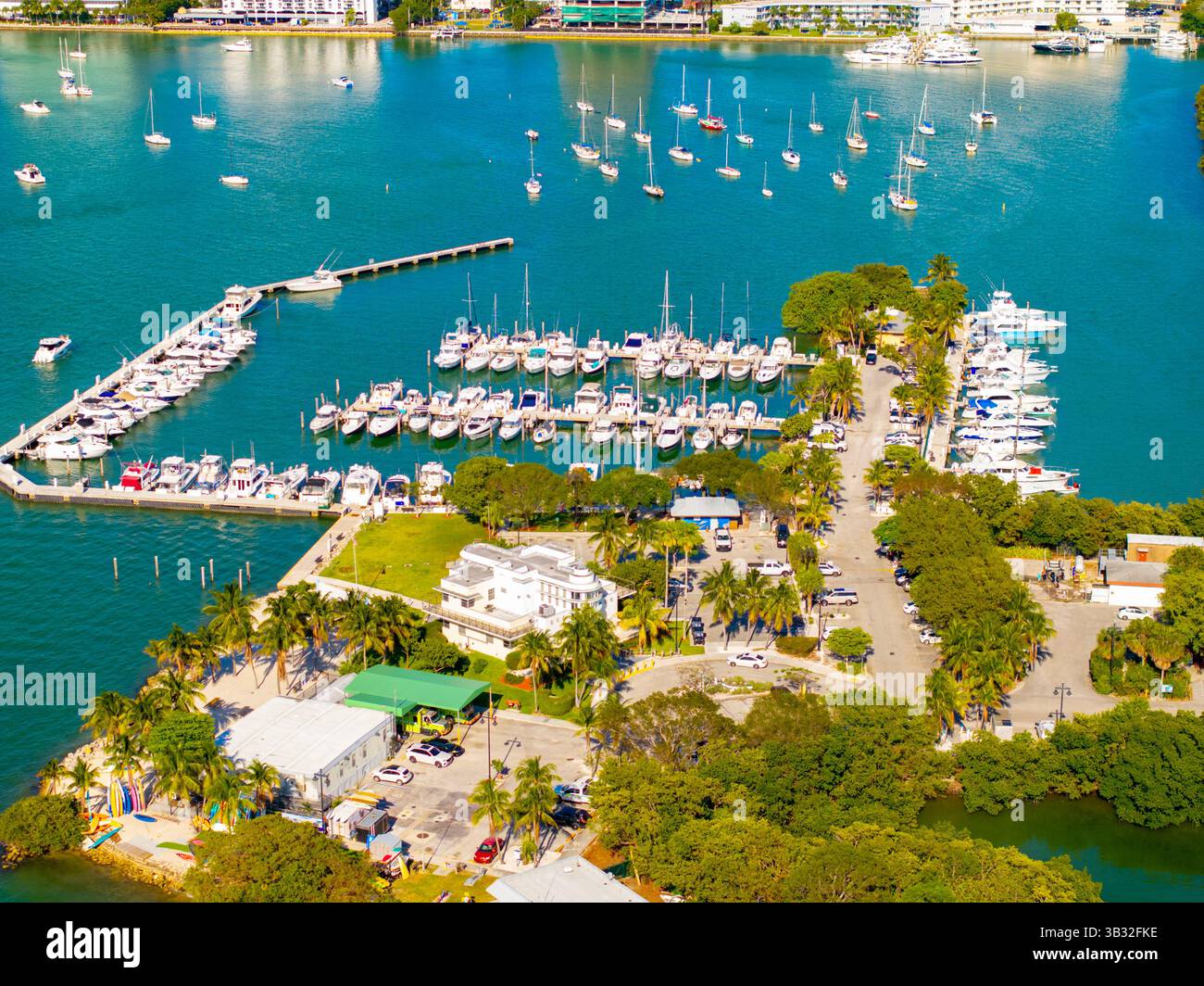 Miami pelican harbor marina aerial hi-res stock photography and images ...