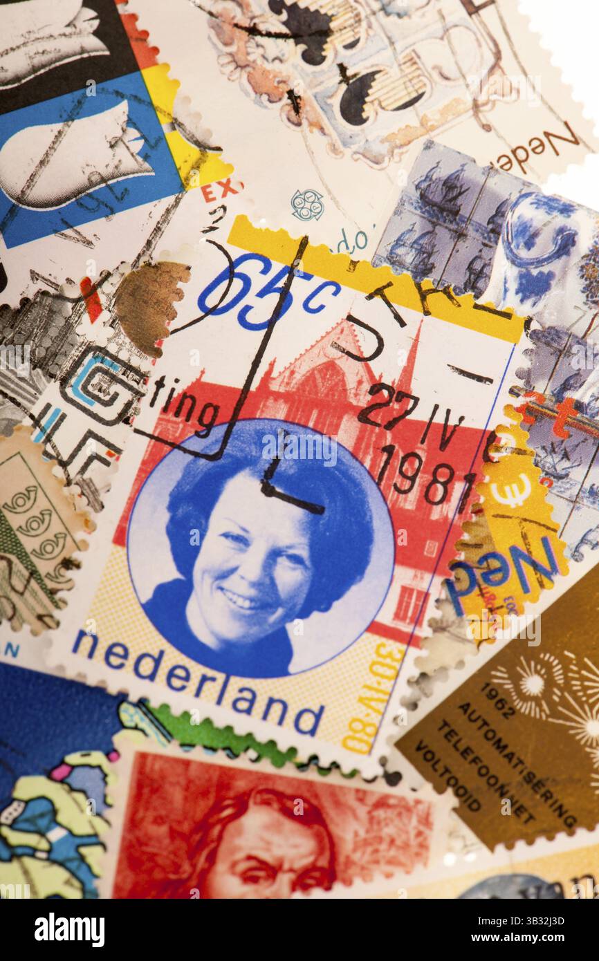 Typical Dutch post stamps Stock Photo - Alamy