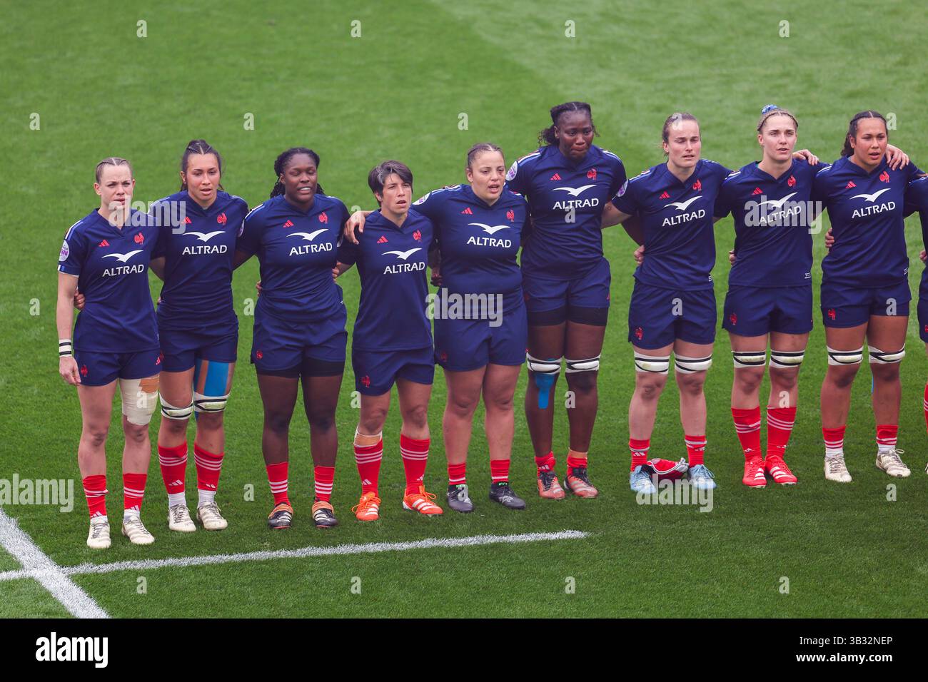 Caption: London, UK. 26th April 2025. France line up for the national ...