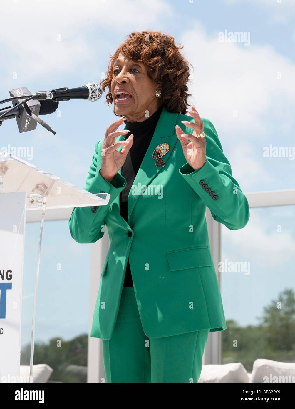 April 27, 2025, Los Angeles, California, USA: Maxine Waters speaks at ...