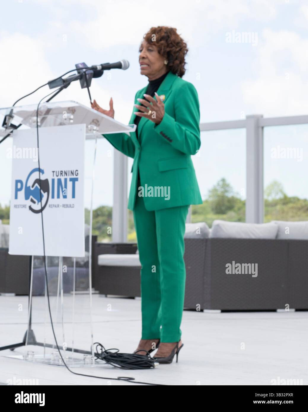 April 27, 2025, Los Angeles, California, USA: Maxine Waters speaks at ...