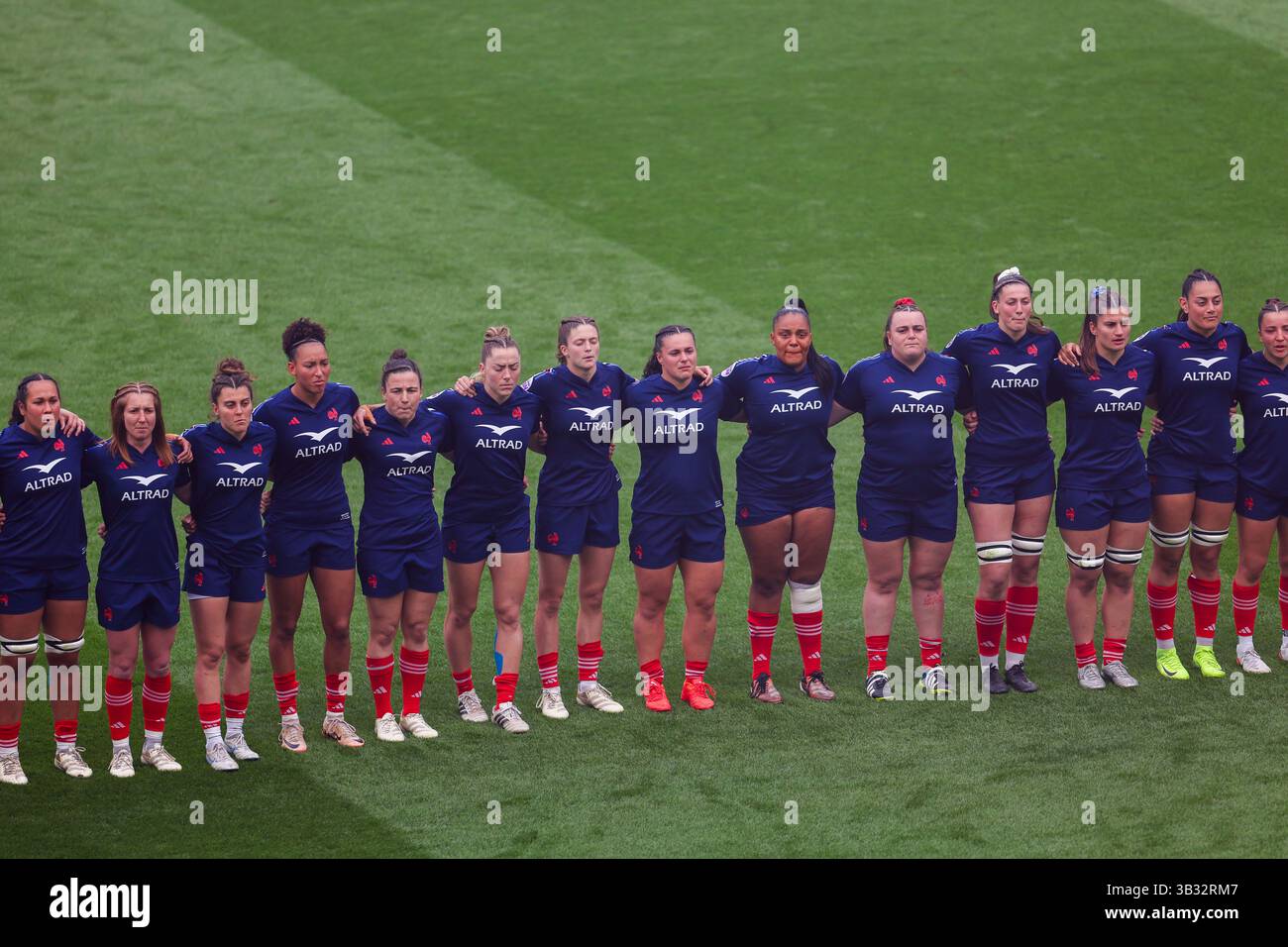 Caption: London, UK. 26th April 2025. France line up for the national ...
