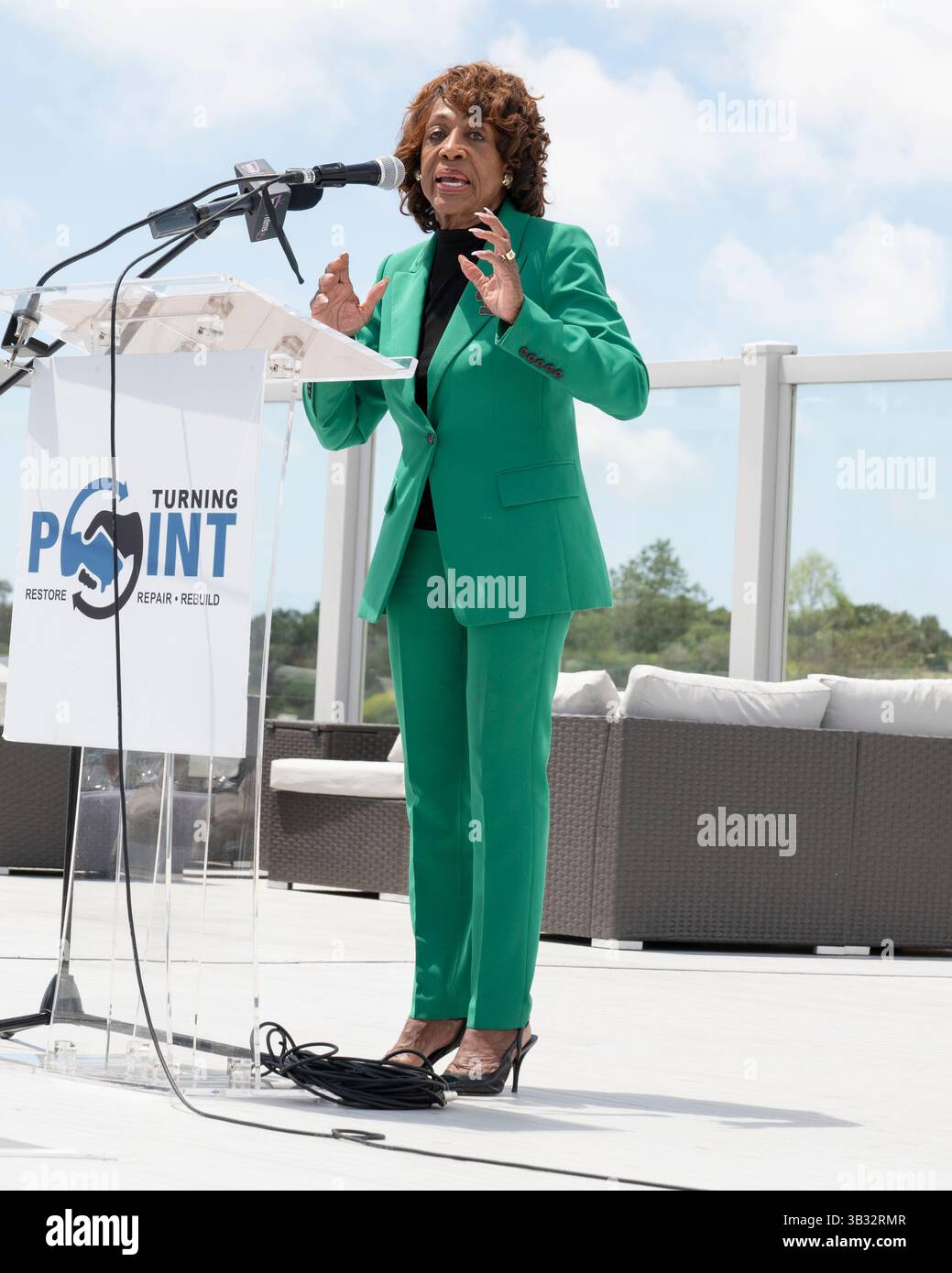 April 27, 2025, Los Angeles, California, USA: Maxine Waters speaks at ...