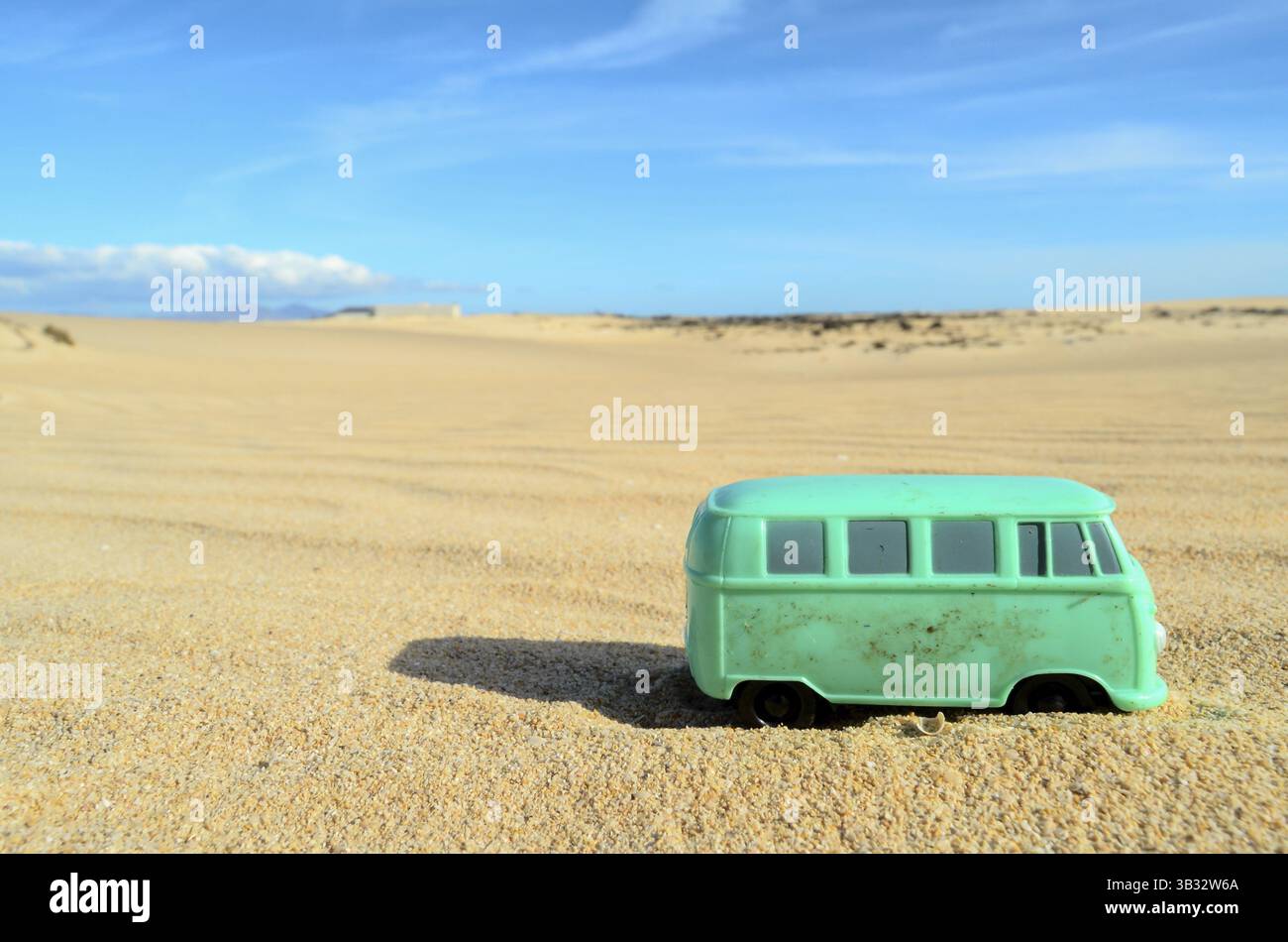 Conceptual a toy car in the dry desert Stock Photo - Alamy