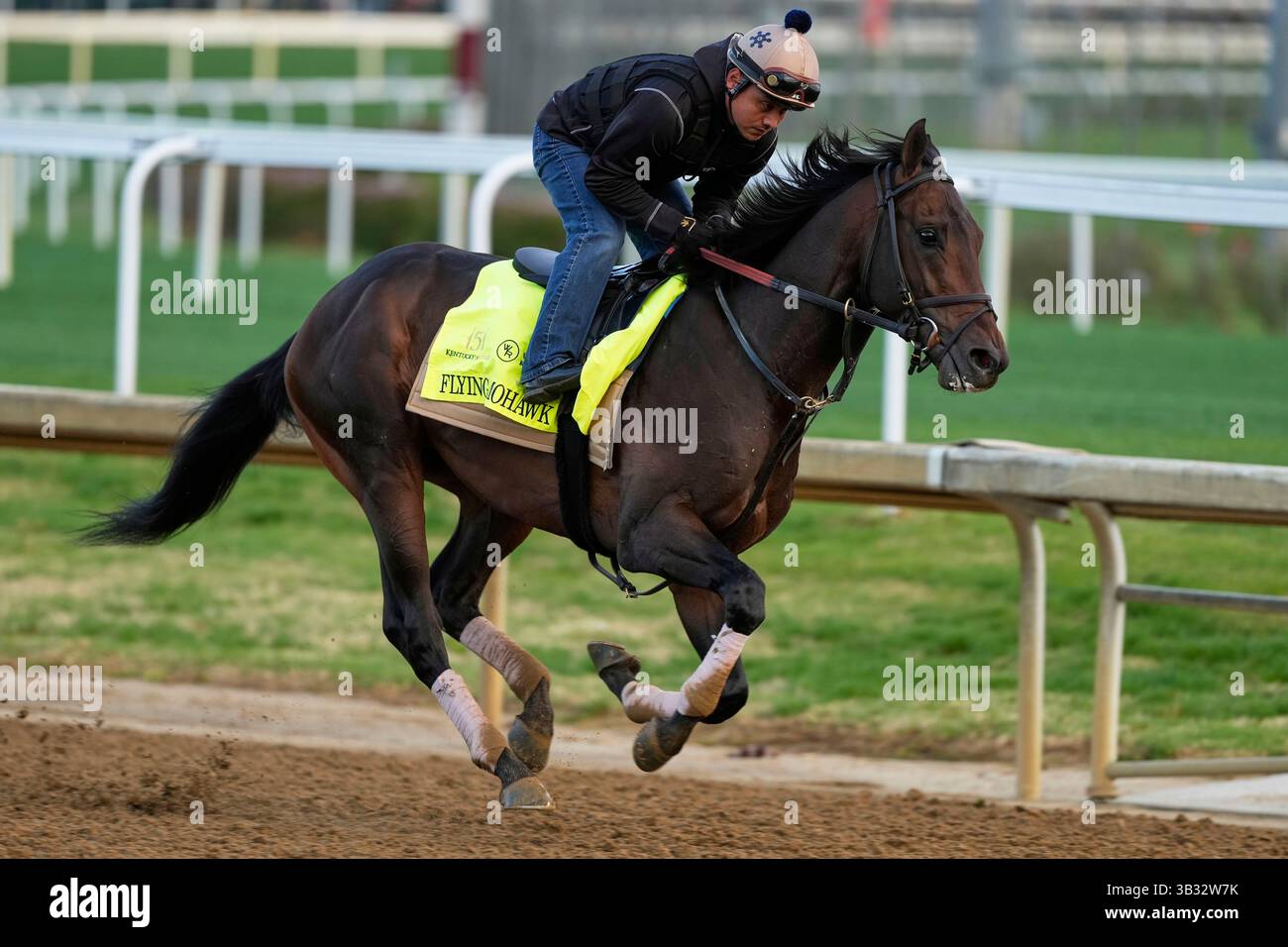 Kentucky Derby entrant Flying Mohawk works out at Churchill Downs ...