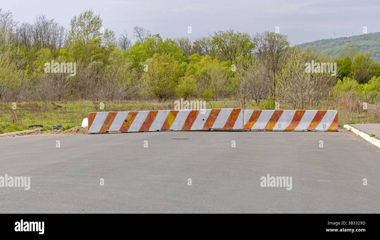 Heavy Concrete Barriers at End of the Road Transportation Safety ...