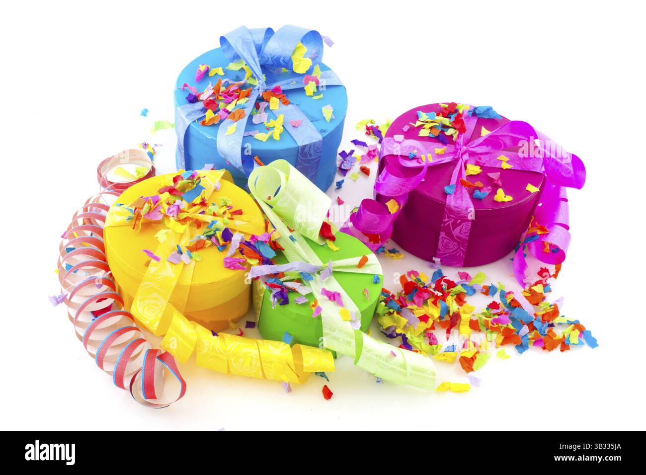 Colorful background colored streamers Cut Out Stock Images & Pictures ...