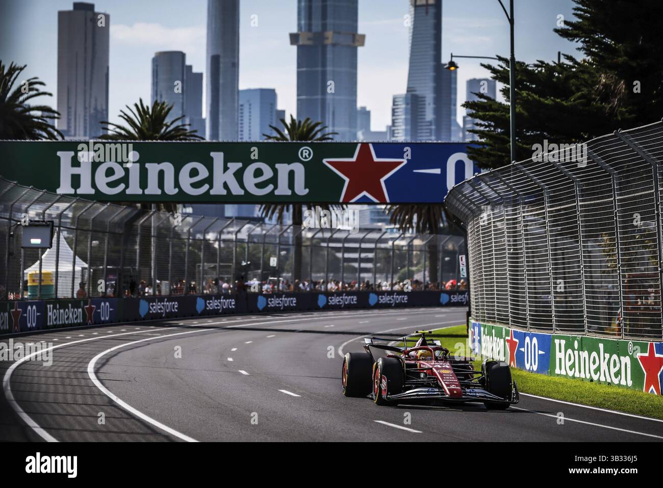 MELBOURNE, AUSTRALIA - MARCH 14: Lewis Hamilton of Great Britain drives ...