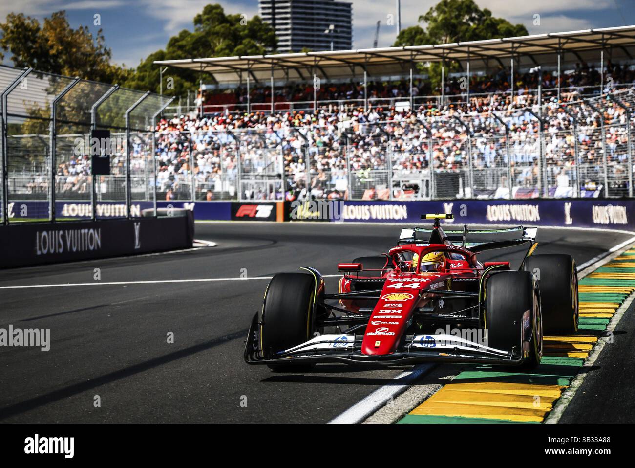 MELBOURNE, AUSTRALIA - MARCH 14: Lewis Hamilton of Great Britain drives ...
