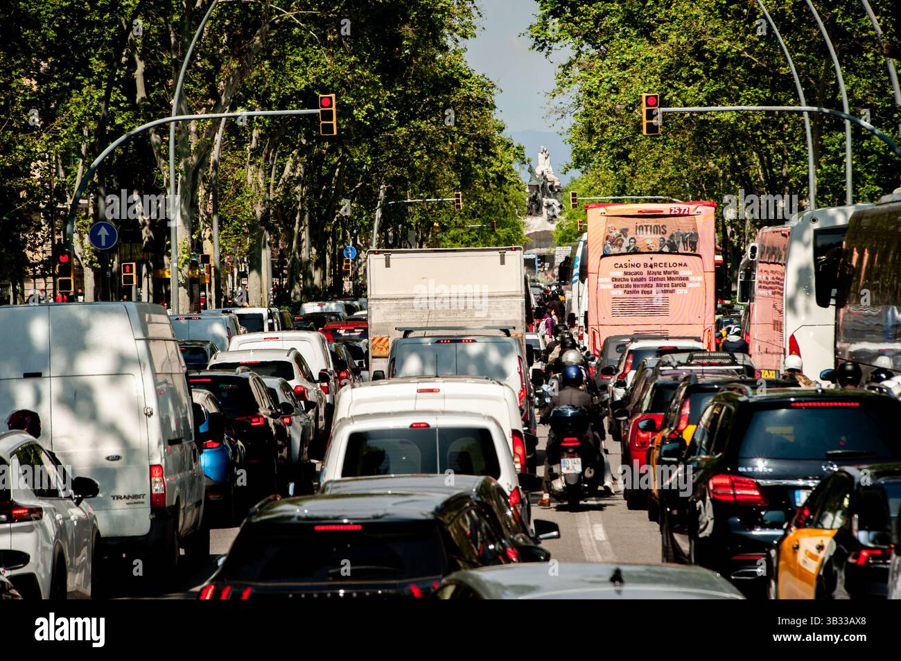 Barcelona, Spain. April 28, 2025, Barcelona, Spain: Traffic jam in ...
