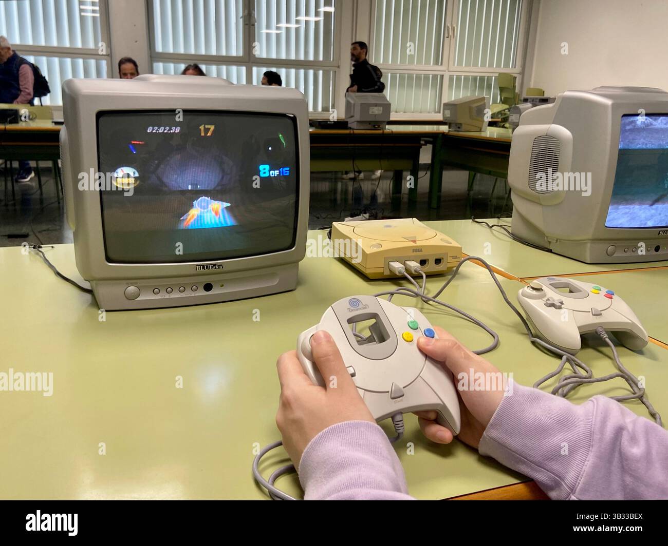 Valencia, Spain - April 12 2025: Hands-On Retro Gaming with Sega ...