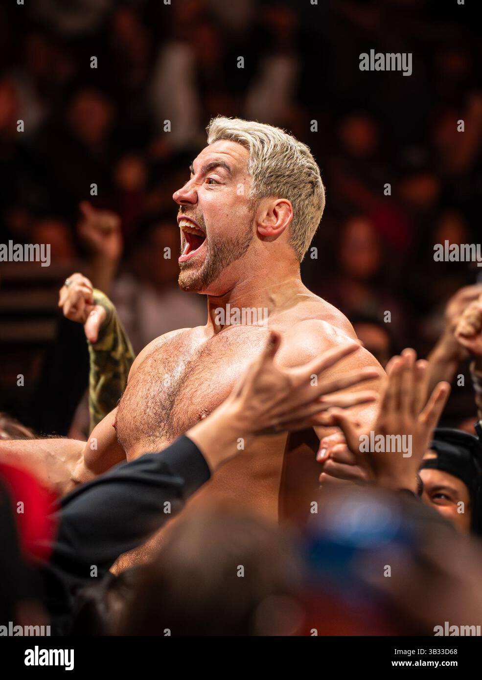 April 27, 2025, Los Angeles, California, USA: Joe Hendry is screaming ...