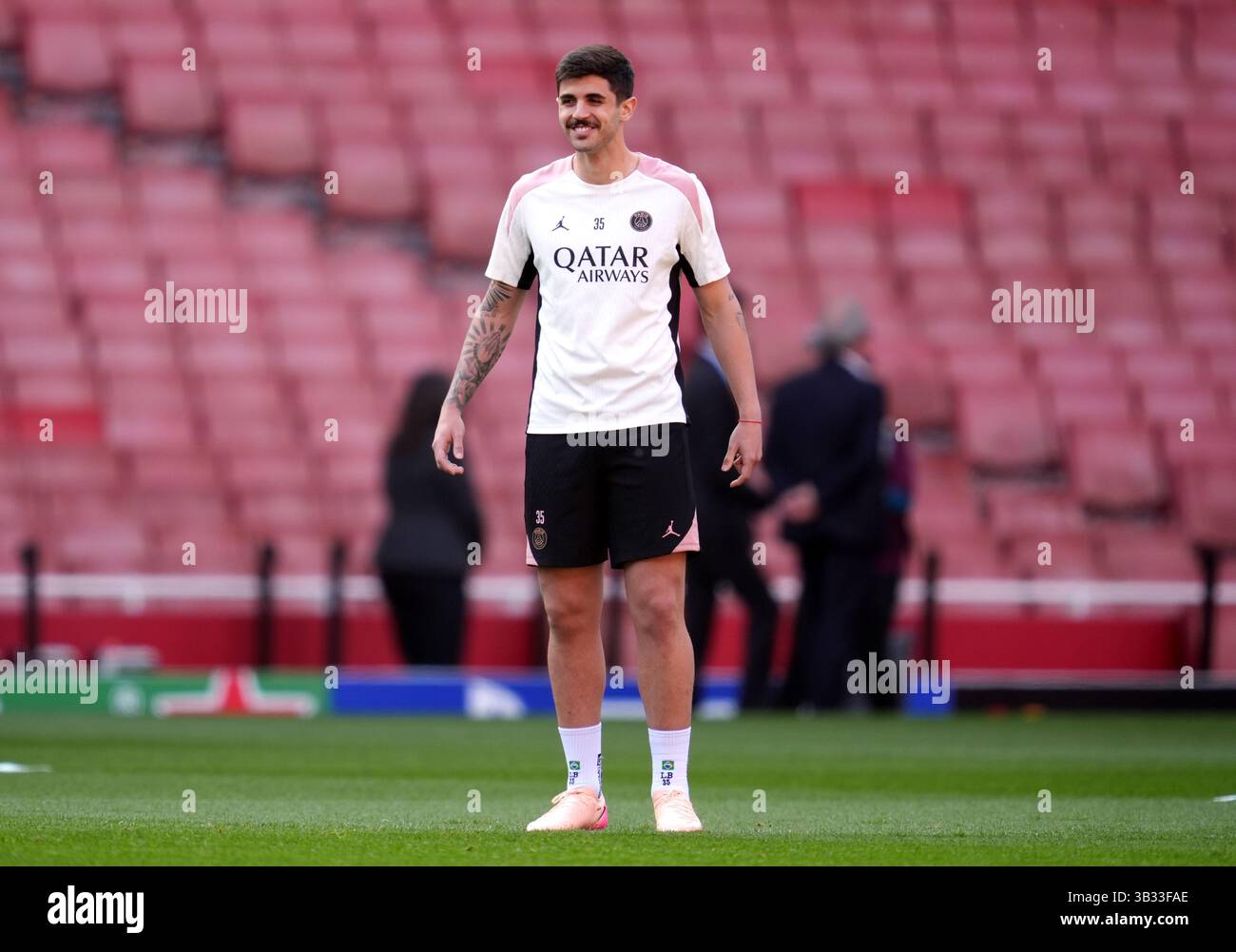 Paris Saint Germain's Lucas Beraldo during a training session at ...
