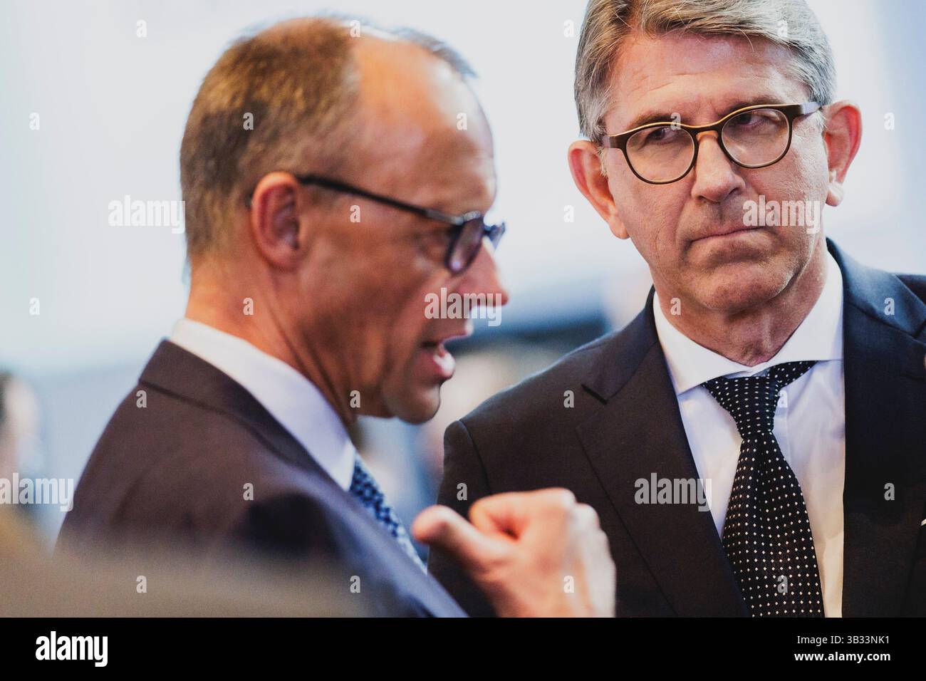 (LR) Friedrich Merz, CDU party chairman, and Wolfram Weimer, designated ...