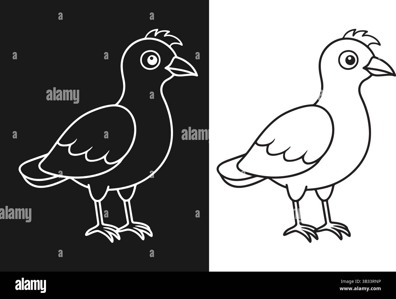 Black line art of a bird for kids coloring book coloring page doodle ...