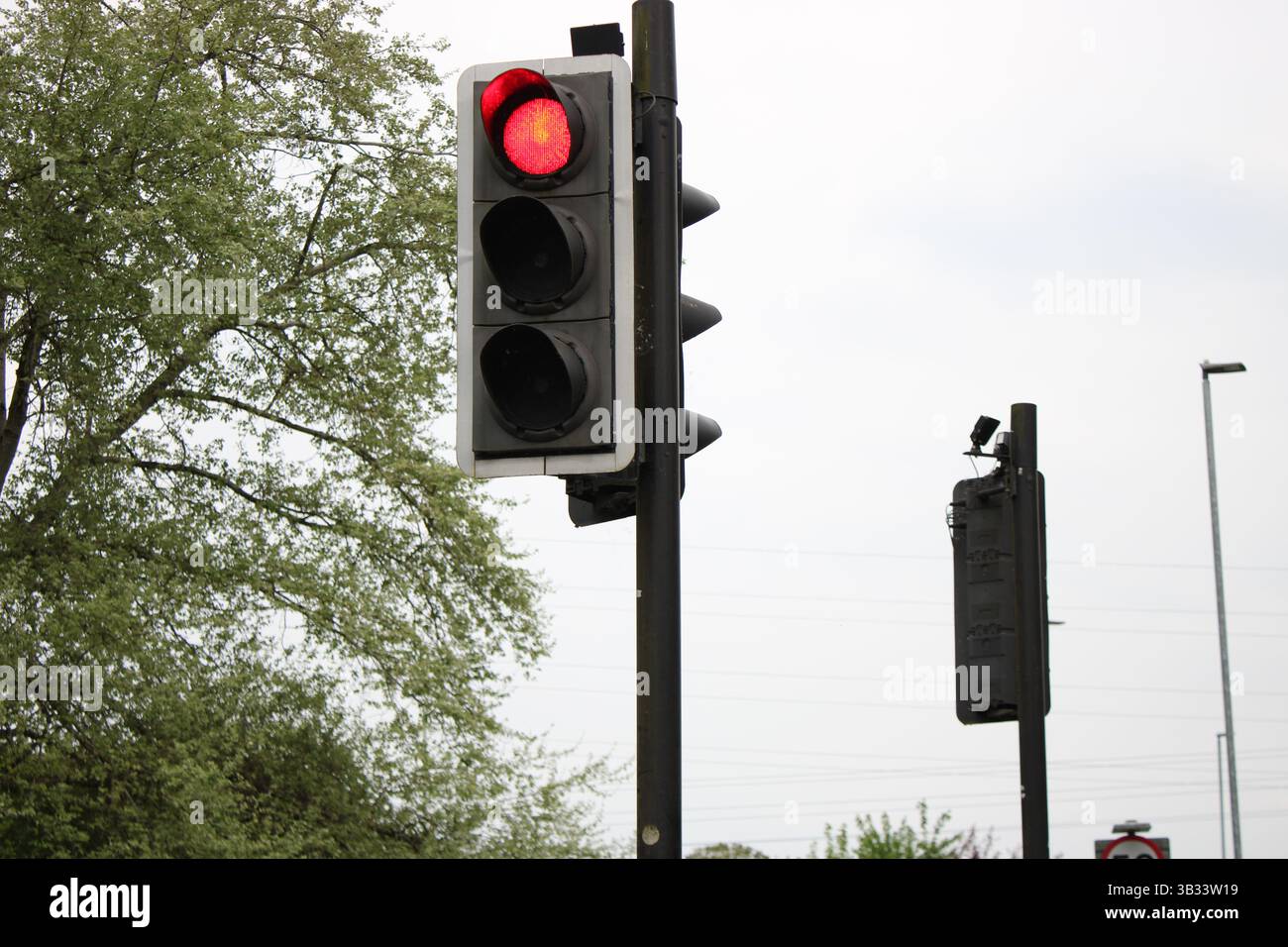 UK Traffic light on red stop light Stock Photo - Alamy