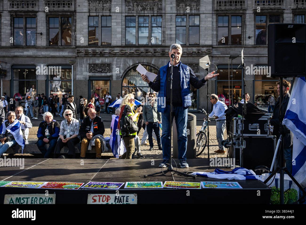 AMSTERDAM - Sasha Jacobs speaks during a rally for Israel on Dam Square ...