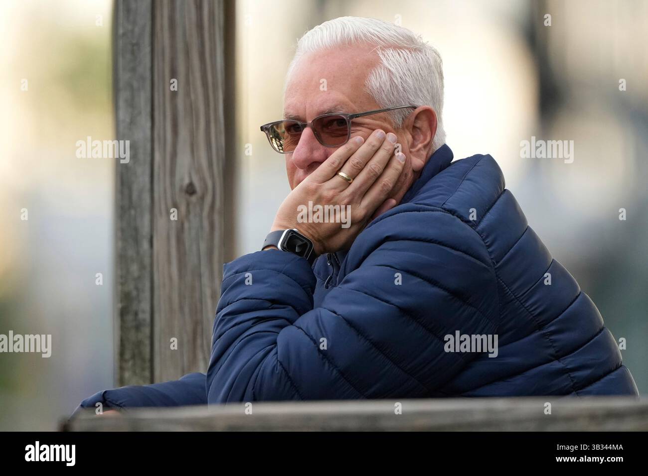 Trainer Todd Pletcher watches a workout at Churchill Downs Monday ...