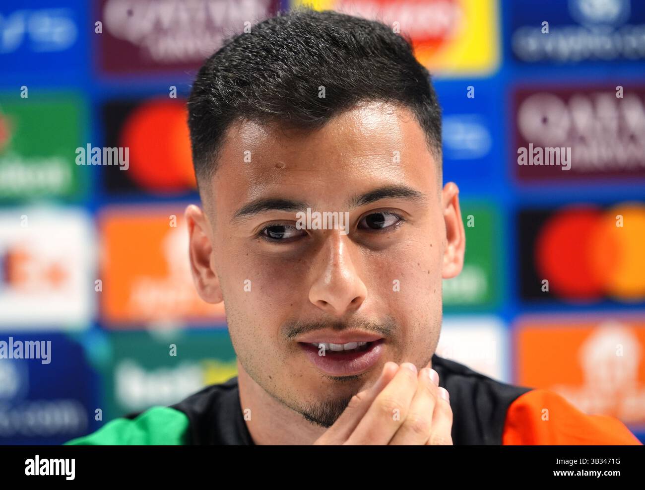 Arsenal's Gabriel Martinelli during a press conference at Emirates ...
