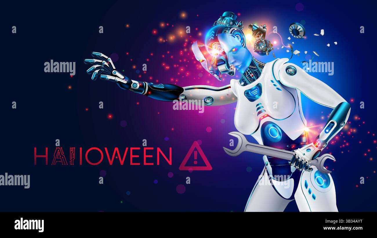 A scary AI cyborg robot with artificial intelligence has turned into a ...