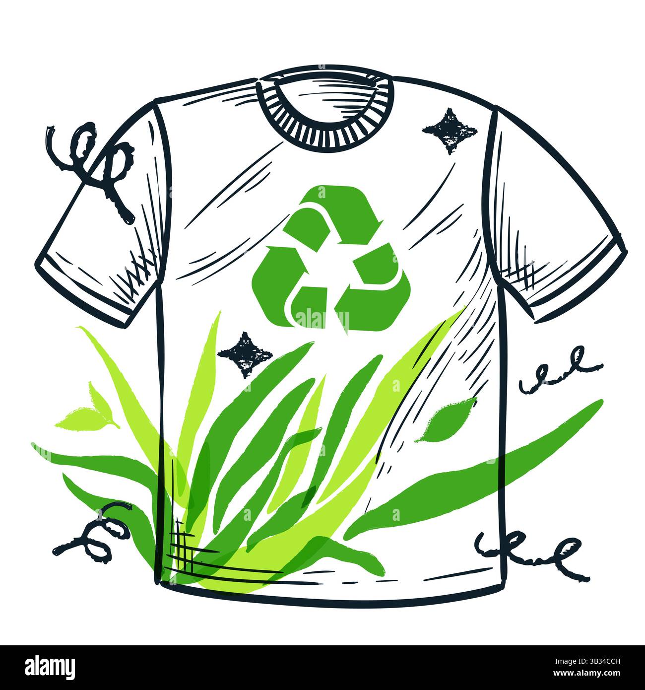 Recycle clothing, zero waste and sustainable concept. T-shirt with ...