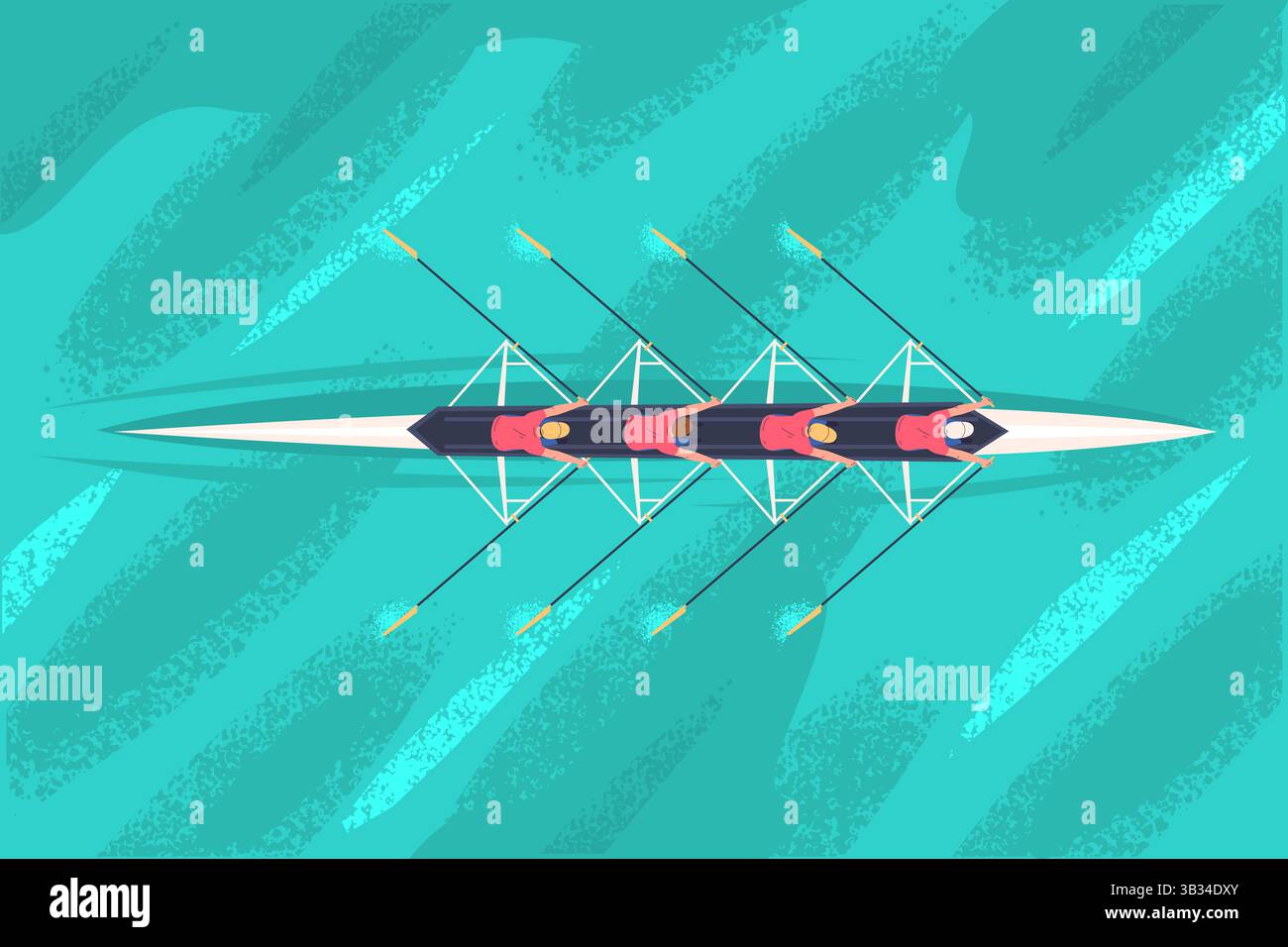 Rowing team aerial view Stock Vector Images - Alamy
