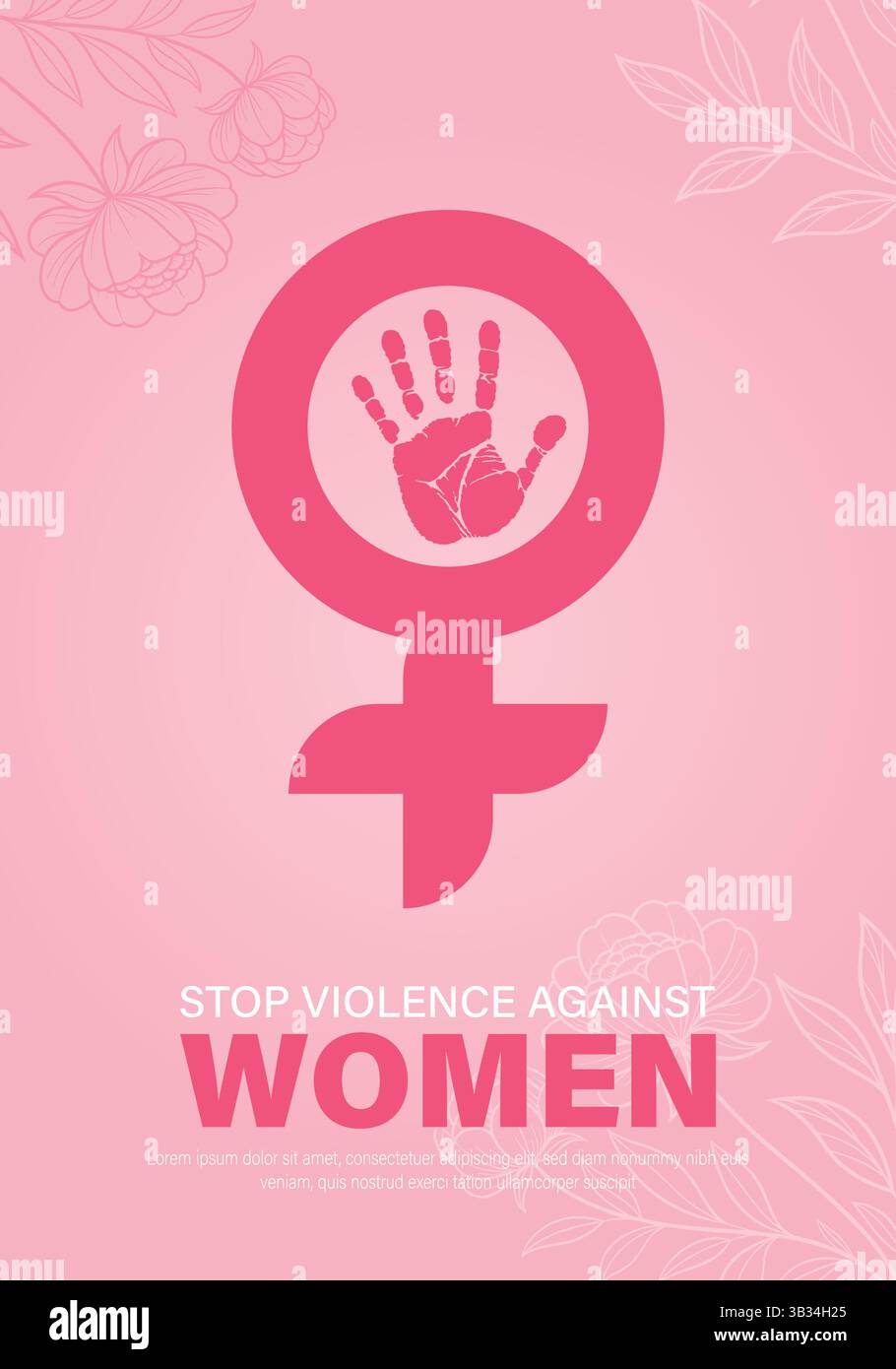 Stop violence against women, vertical template vector design for 25 ...