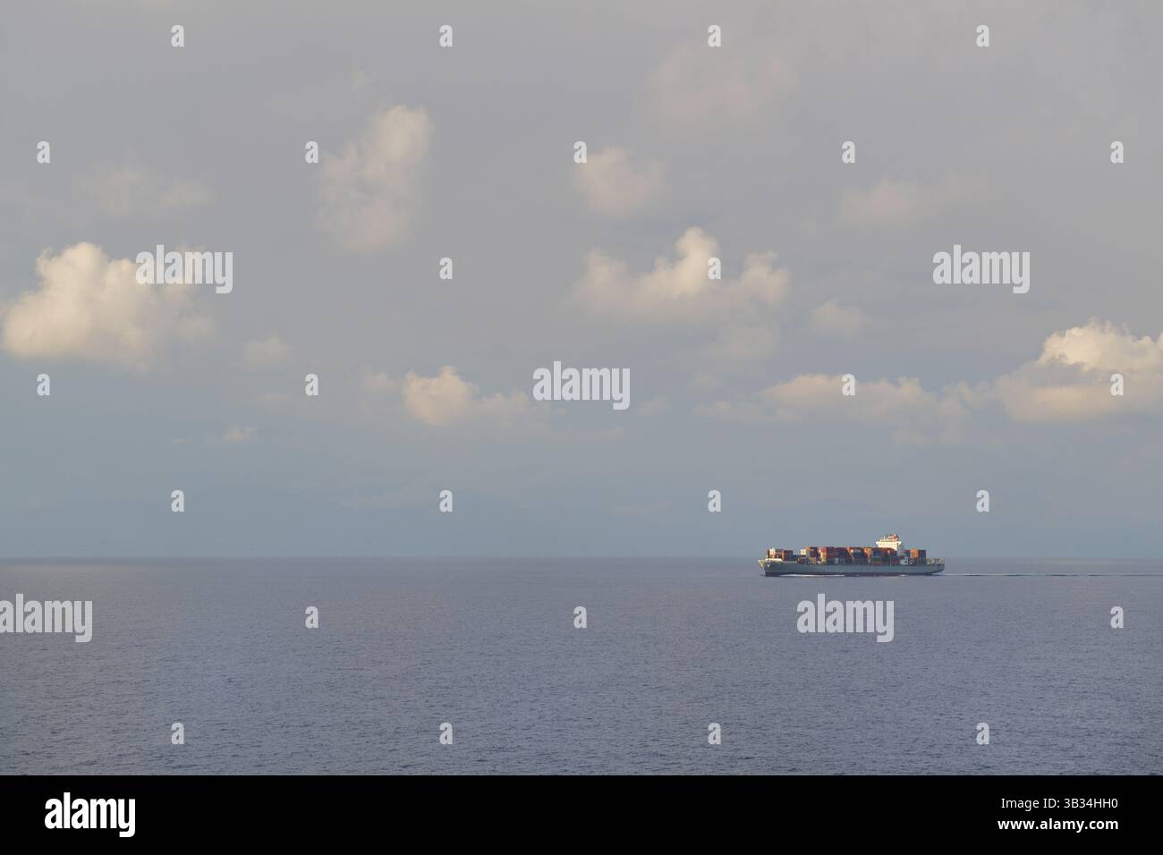 Big container boat in open sea Stock Photo - Alamy