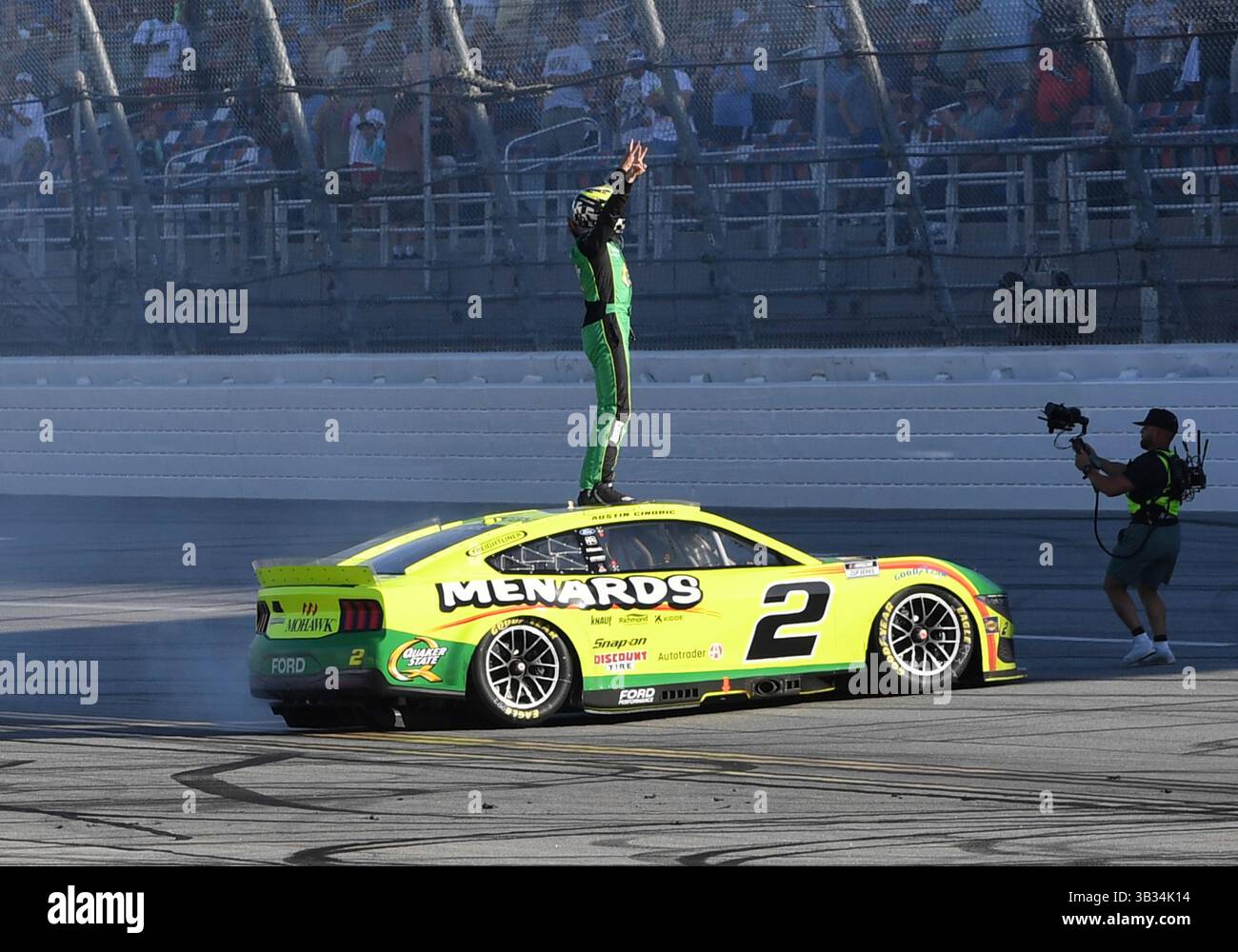 TALLADEGA, AL - APRIL 27: Austin Cindric (#2 Team Penske Menards/Quaker ...