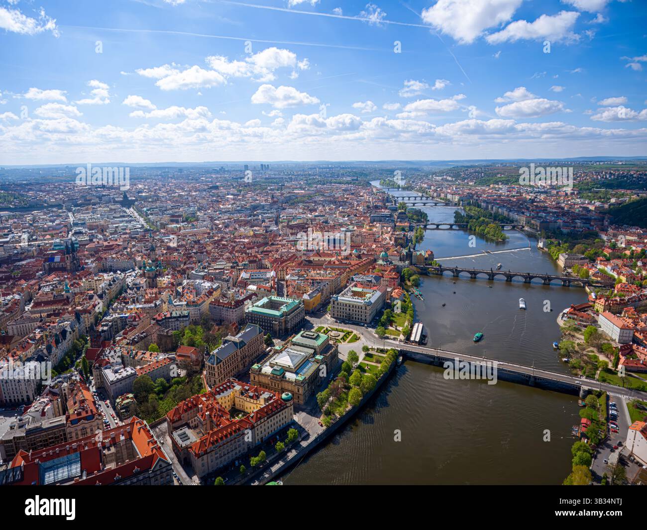 Prague's Golden Heart : Vltava River Bridges and Historic Skyline ...