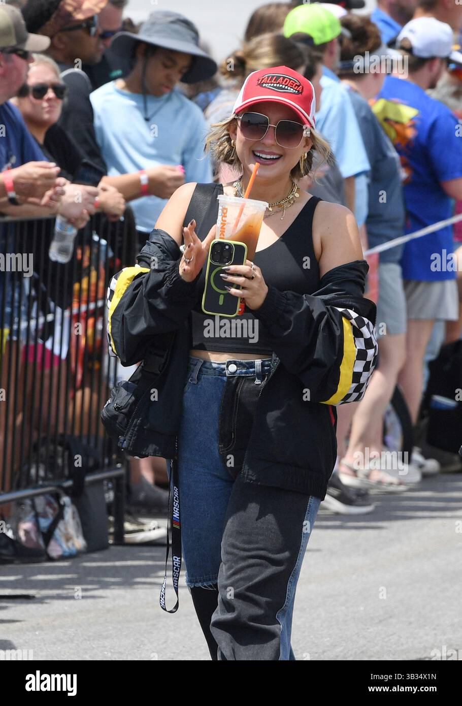 TALLADEGA, AL - APRIL 27: NASCAR Media member Jessie Punch looks on ...